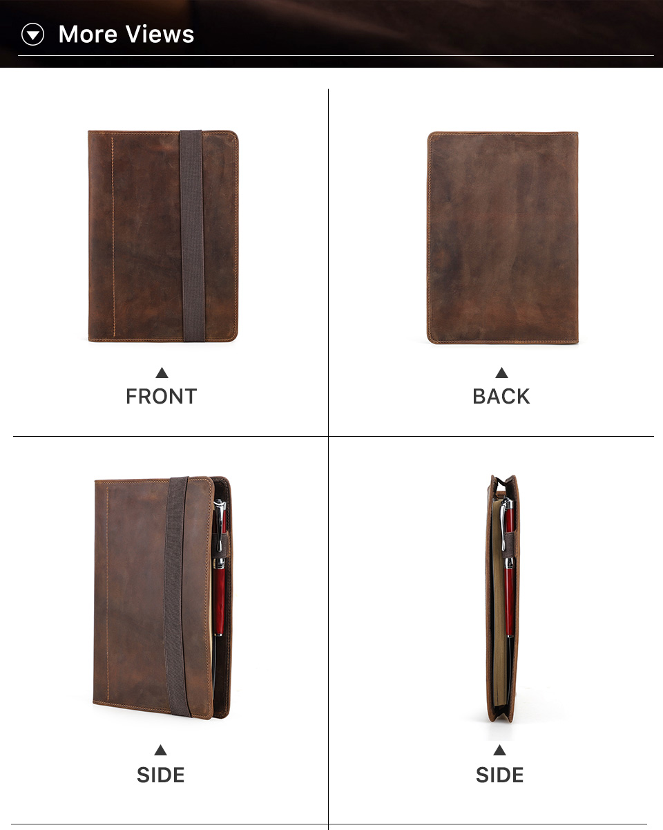CONTACTS FAMILY Vintage A5 Leather Notebook Rubber Band Fastening A5 ...