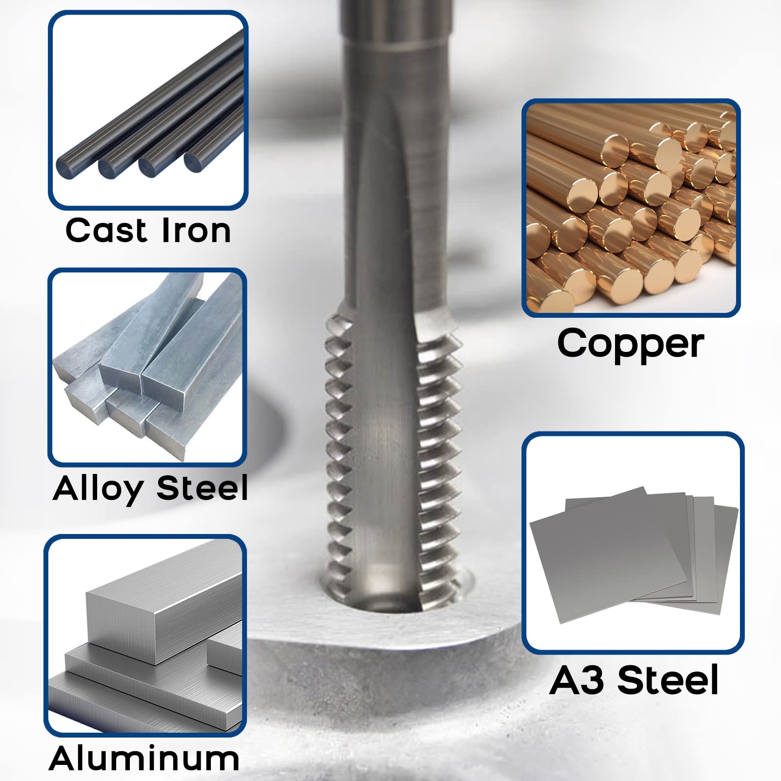 M25 / M26 * Pitch 2mm/1.5mm/1.25mm/1.0mm/0.75mm/0.5mm HSS Machine Tap ...