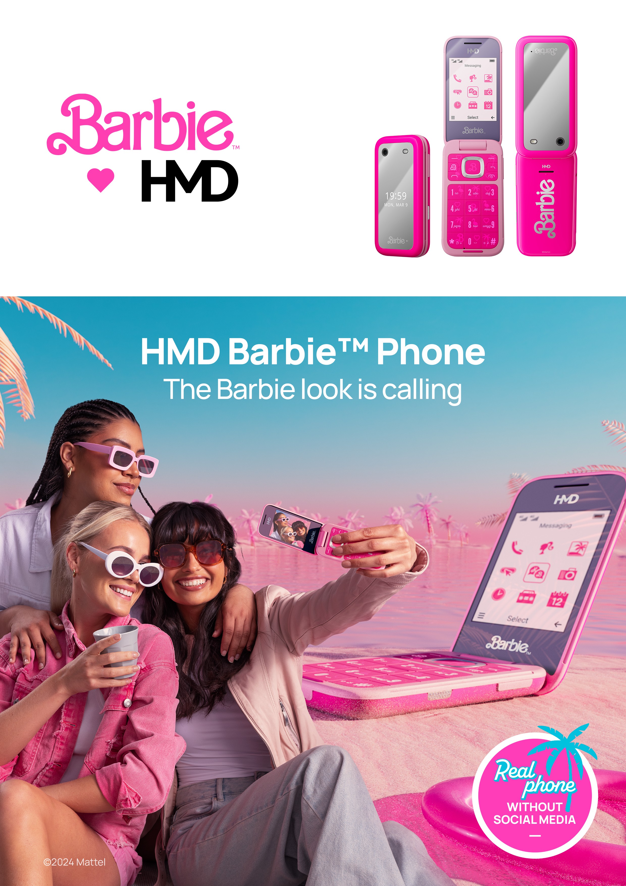 HMD x Barbie Collaboration Edition 4G Flip Phone | Dual SIM | Feature ...