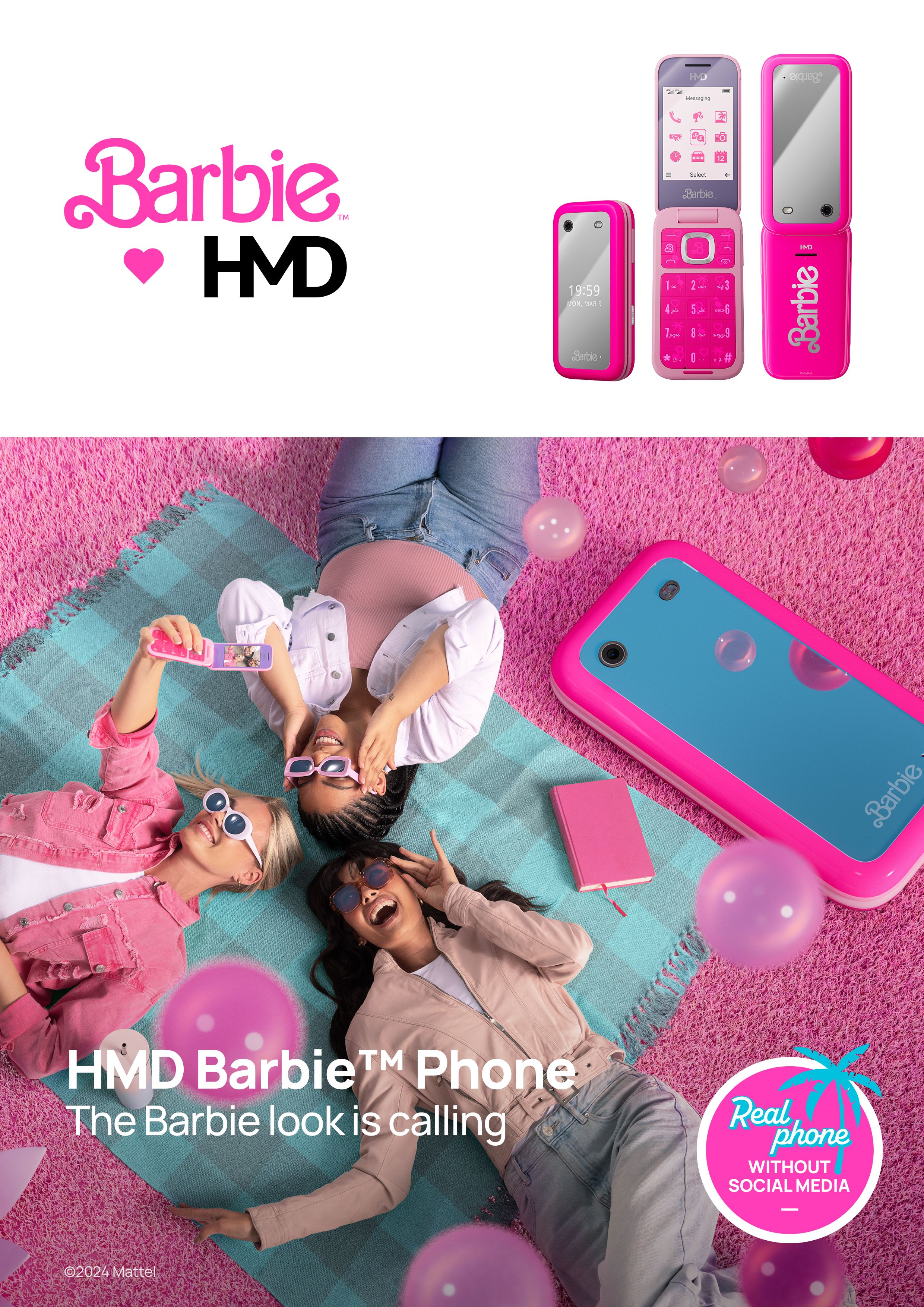 HMD x Barbie Collaboration Edition 4G Flip Phone | Dual SIM | Feature ...