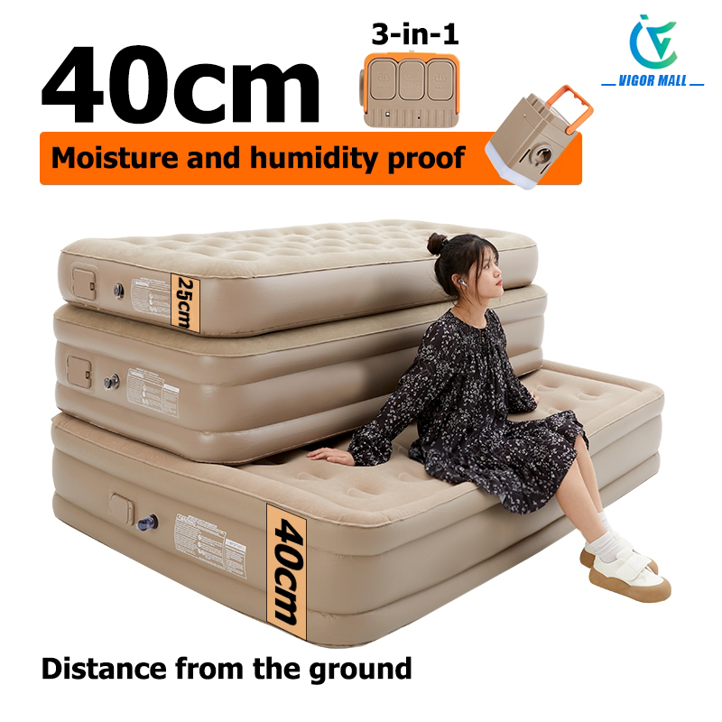 【Lowest Price】 Air Bed With Pump Inflatable Bed Mattress Sleeping Pad ...