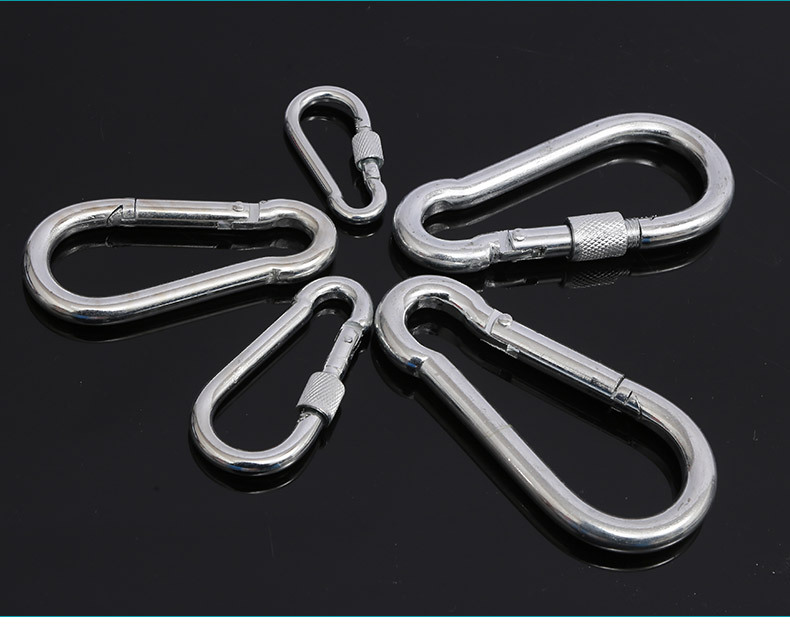 Heavy Duty Metal Lock Carabiner Hook Snap Clip D-Ring for Outdoor ...