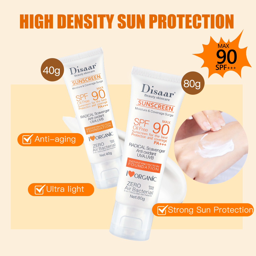 Buy 1 Get 1 Disaar Sunscreen Cream SPF 90+ Sunblock Lotion Facial Sunscreen Brightening Sun ...