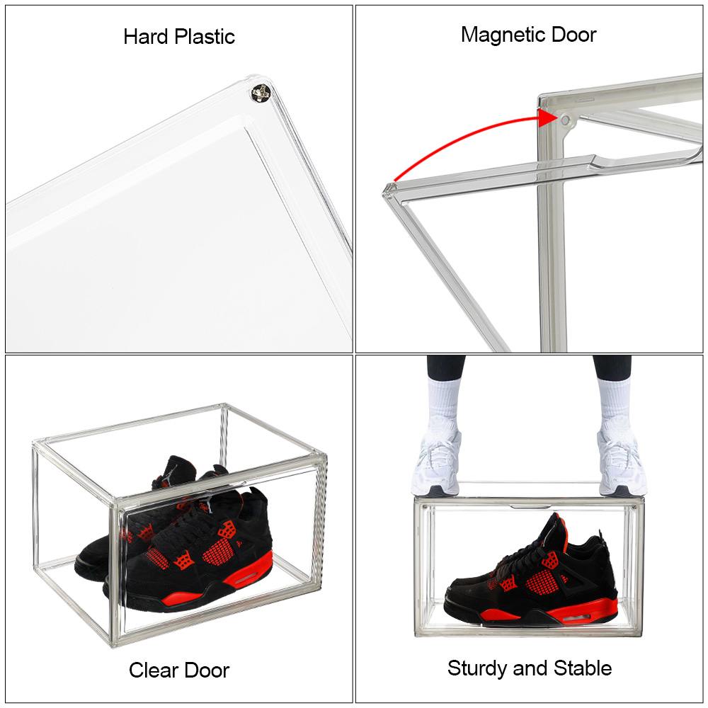 Acrylic shoe box fluorescence Magnetic front door shoe rack storage ...
