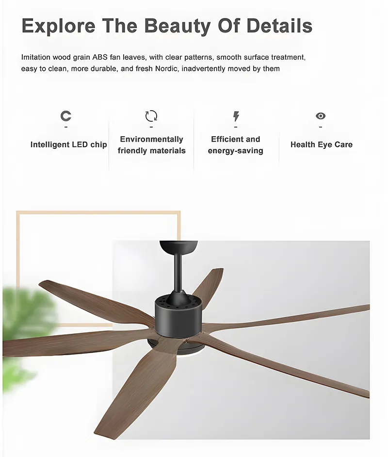 Ceiling Fan With Light Remote Fan Big Size DC Motor Nordic Industrial ...