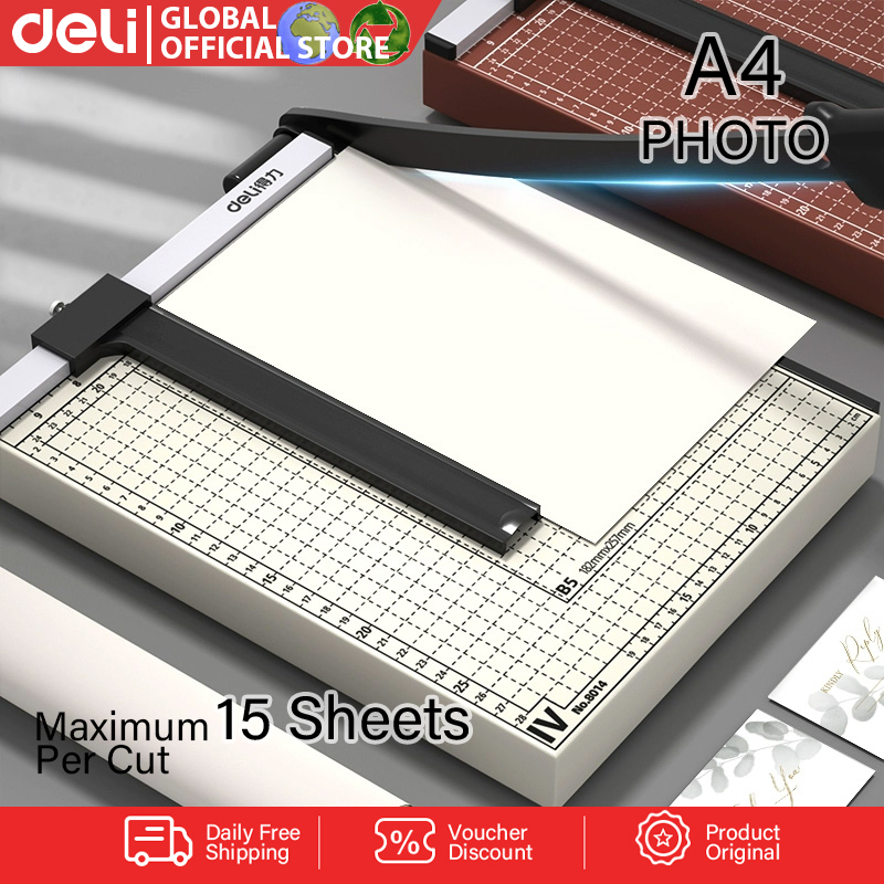 Deli Paper Cutter A4 Photo Trimmers Cutter Manual Metal Scrapbook ...