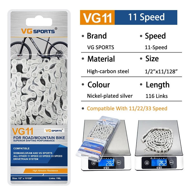 VG Bicycle Chain10 11 Speed Velocidade Silver Mountain Road Bike Chains ...