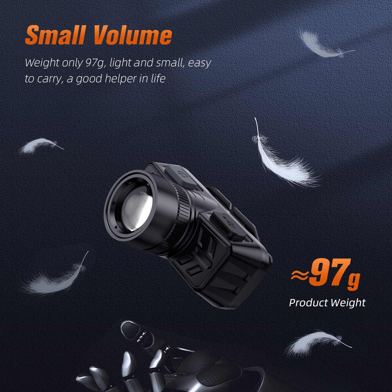 SUPERFIRE HL50 3W LED Mini Zoom Headlight Camping Fishing USB ...