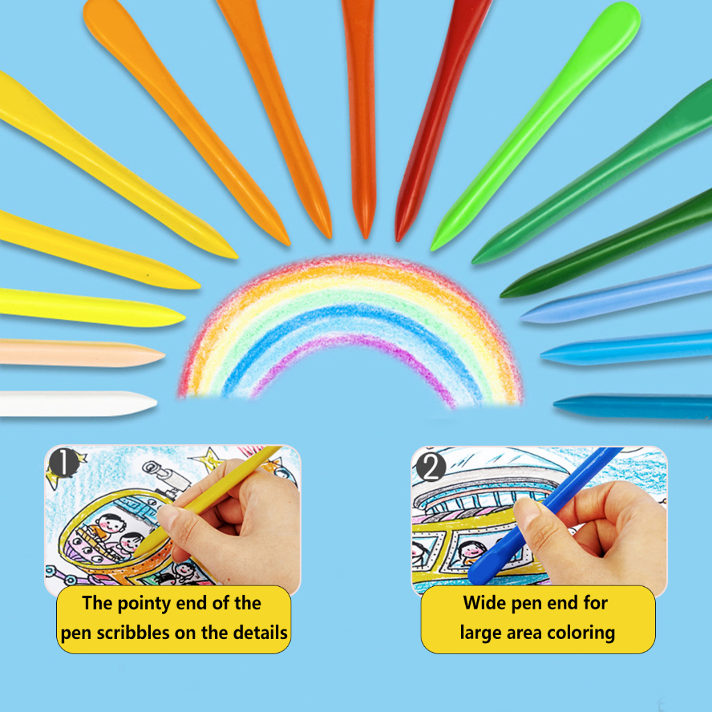 12/24/36 Colors Plastic Crayons Painting No Dirty Hand Safe Non-Toxic ...