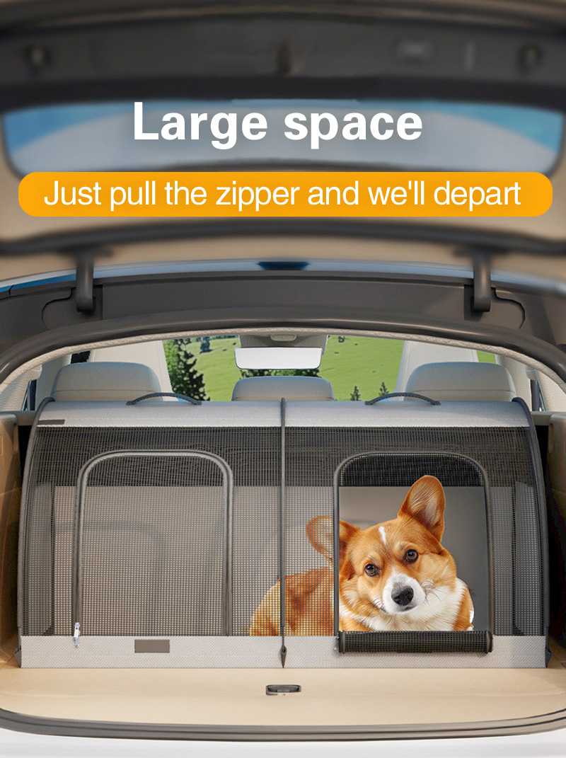 Cat Cage Dog Cage Large Space Breathable Car Transport Pet Cage Double ...