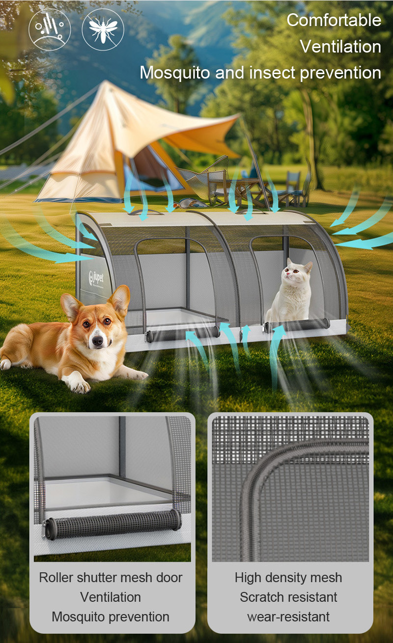 Cat Cage Dog Cage Large Space Breathable Car Transport Pet Cage Double ...