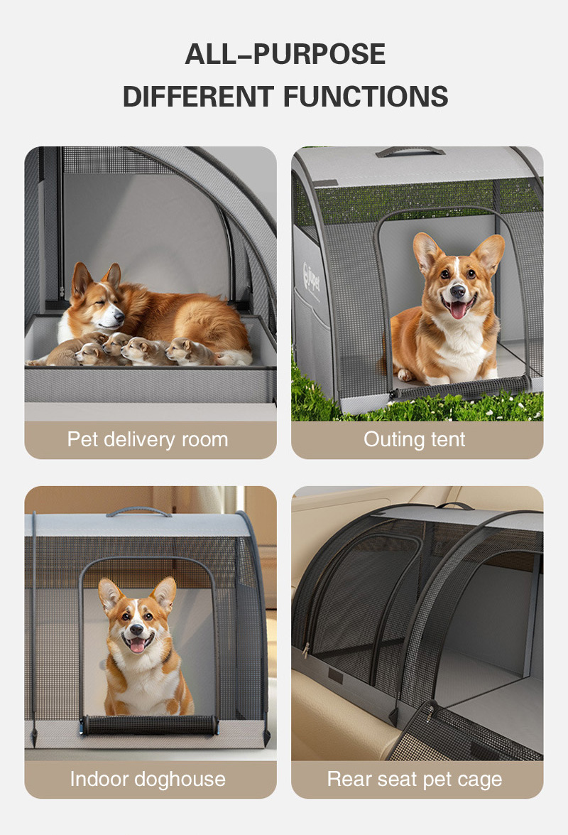 Cat Cage Dog Cage Large Space Breathable Car Transport Pet Cage Double ...