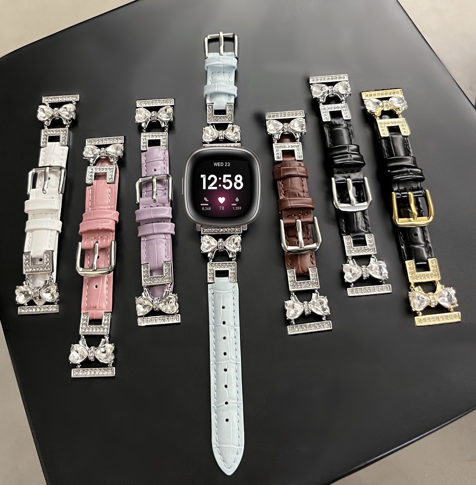 Bling Diamond Bowknot Strap Compatible For Fitbit Versa 4 Strap fitbit ...