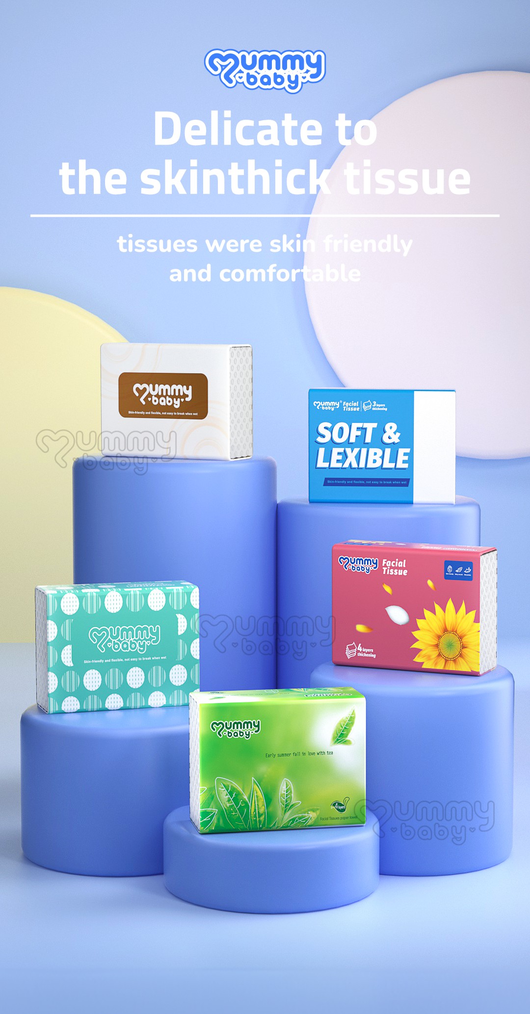 8 packing Tissue Facial Tissue order Tissue 4-Ply Facial Tissue Car ...