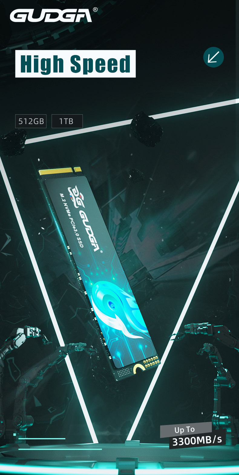 GUDGA SSD M.2 NVME 128GB 256GB 512GB 1TB Solid State Drive Nvme M2 Drive SSD Hard Disk M.2 2280 ...