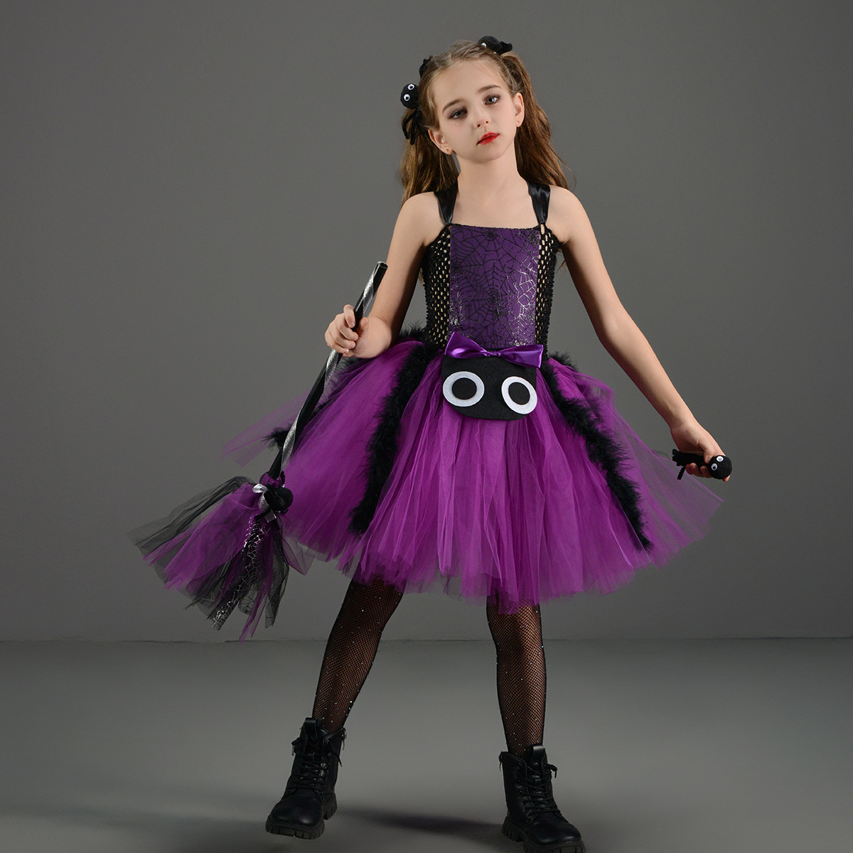Children Dress Halloween Costume Spider Princess Dress Role-playing ...