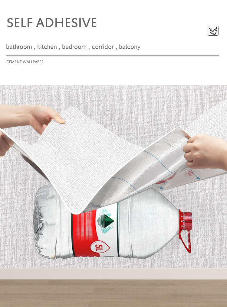 280CM Cement Wallpaper Self Adhesive 3D Thickened Tile Wall Decor ...