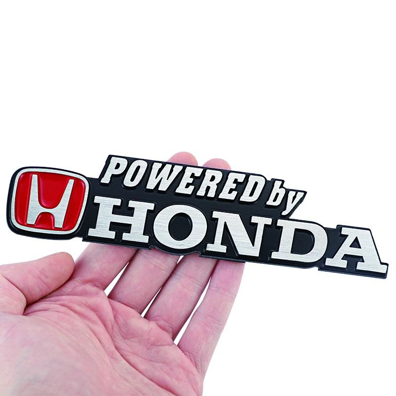 Car Sticker POWERED by HONDA Logo Emblem Badge 3D Metal Car Fender Side ...