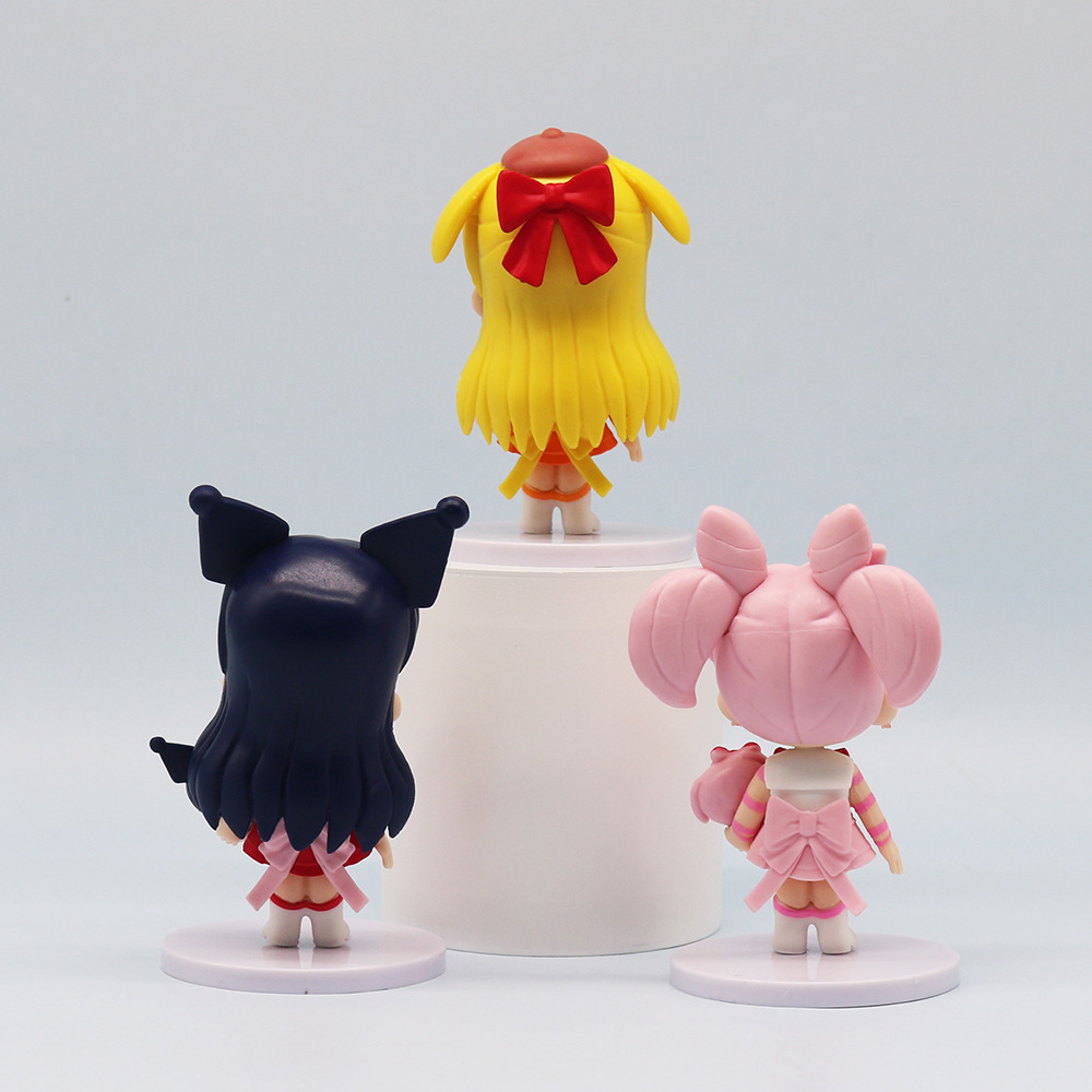 6Pcs/Set 11cm Anime Sailor Moon Figure Tsukino Usagi Hello Kitty Chibi ...
