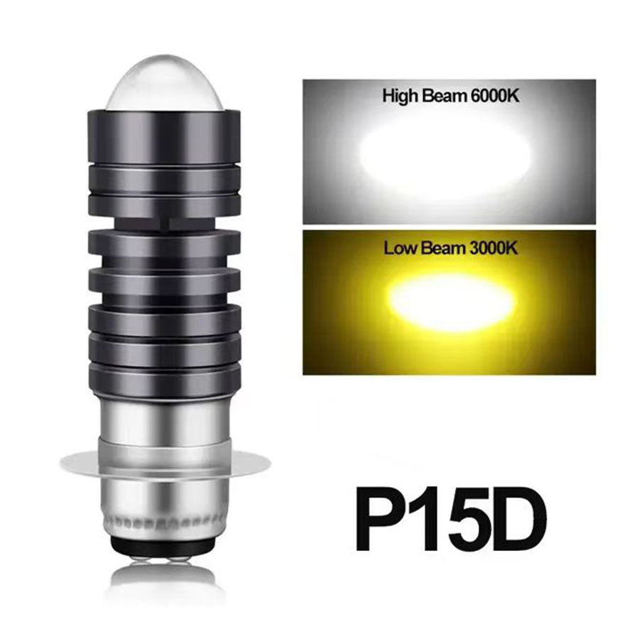 Universal H4/BA20D/PX15D/H6 Motorcycle LED Headlight - Dual Color Fish ...