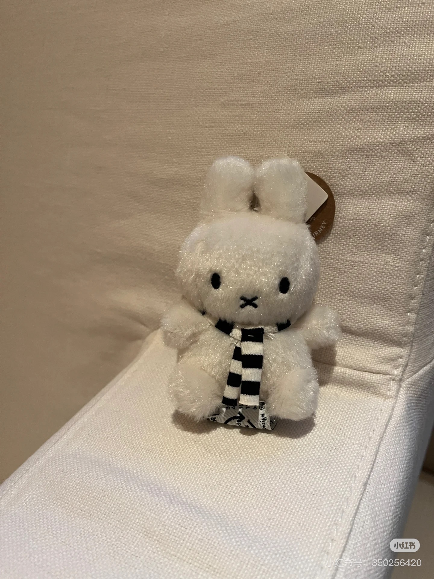 Miffy Black and White Striped Scarf Pendant Cute Doll Super Cute Mini ...