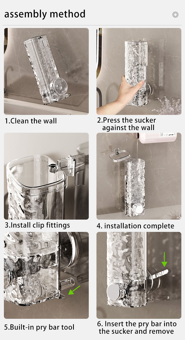 1pc glossy soap dispenser light luxury suction cup soap dispenser ...