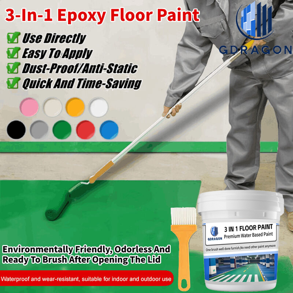 GDRAGON 3 In 1 Epoxy Floor Paint For Cement Epoxy Floor Paint Epoxy ...