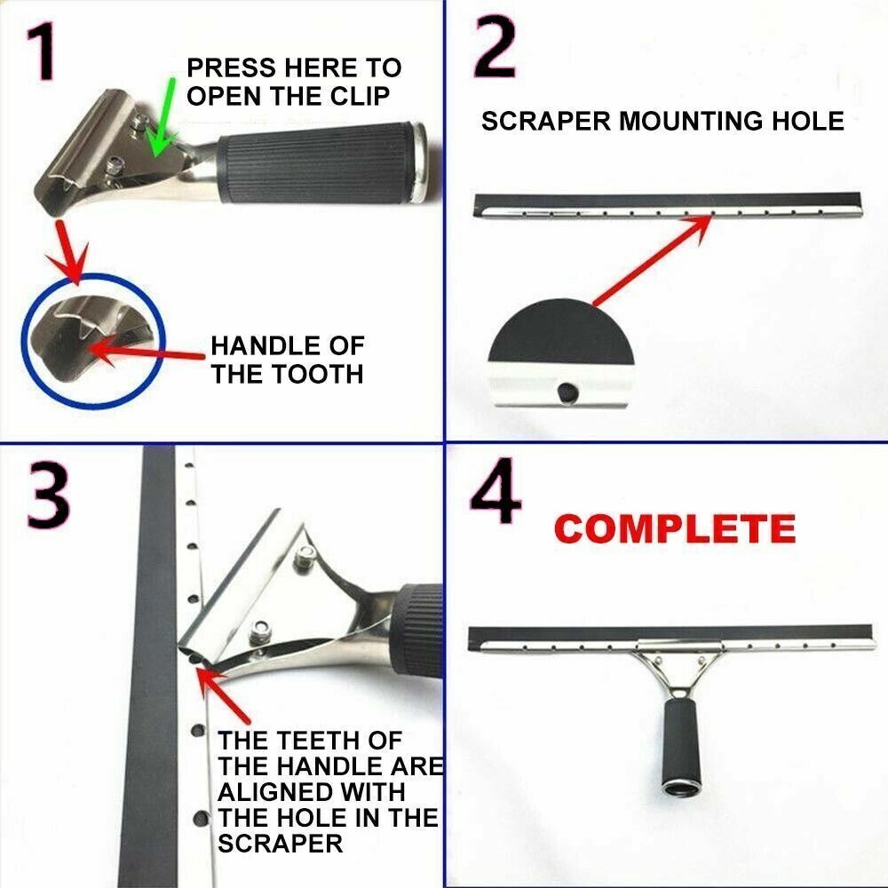 25cm/40cm Stainless Steel Glass Window Wiper Scraper Window Cleaner ...