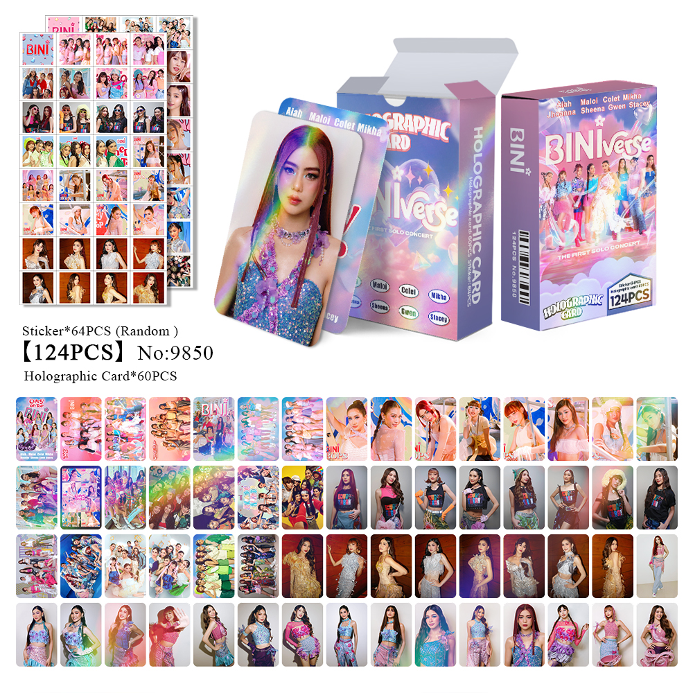 30-124PCS BINI Photocards Biniverse Laser Hologram Lomo Cards Aiah ...