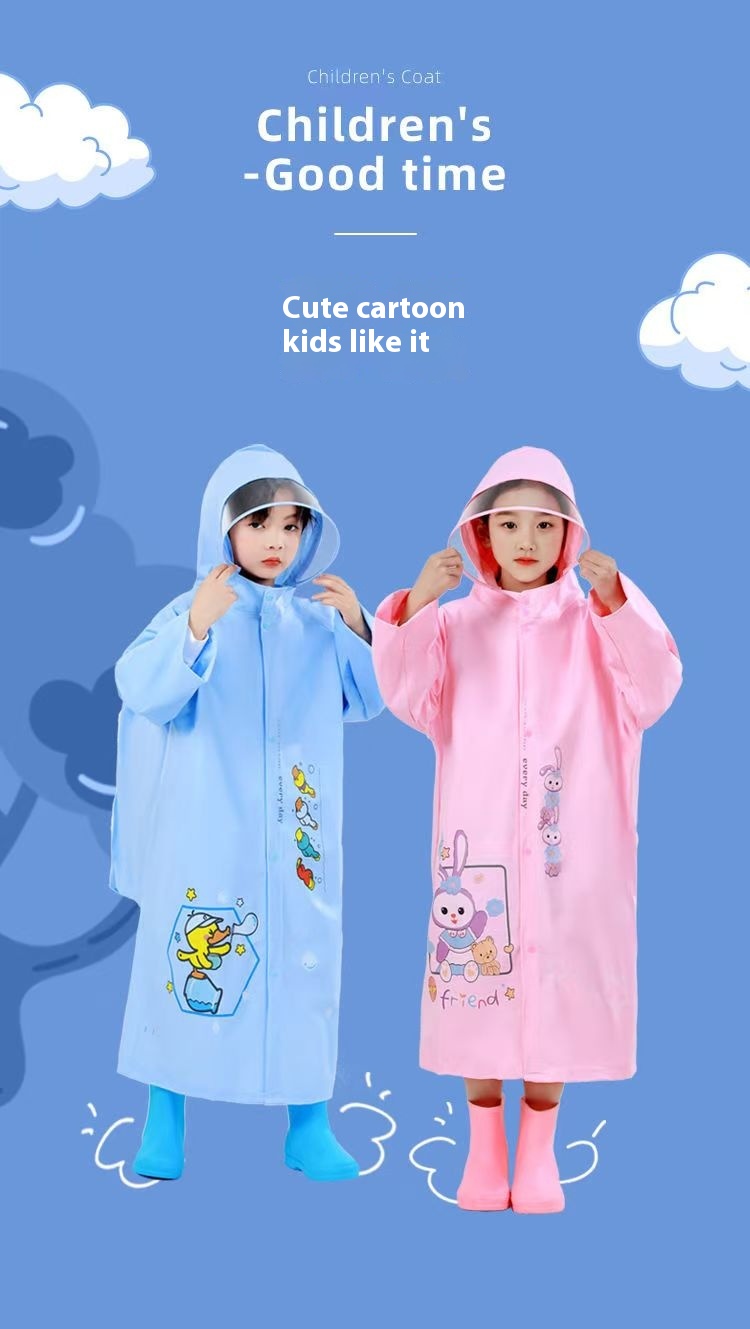 Sanrio Children's Raincoat Waterproof Scalable Backpack Cartoon 3-12 years Boys and Girls ...