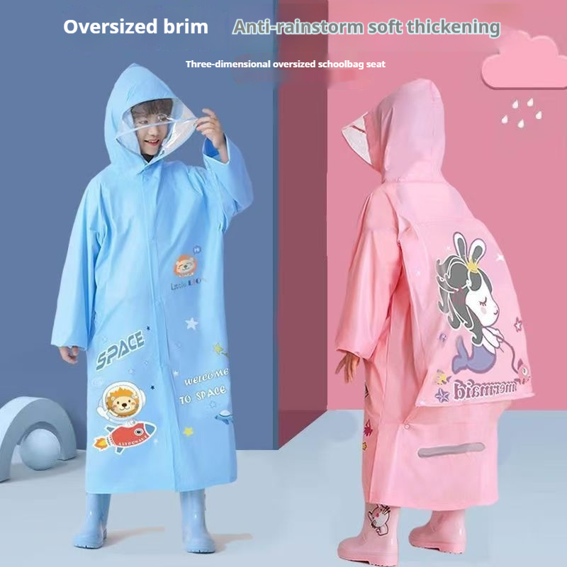 Sanrio Children's Raincoat Waterproof Scalable Backpack Cartoon 3-12 years Boys and Girls ...