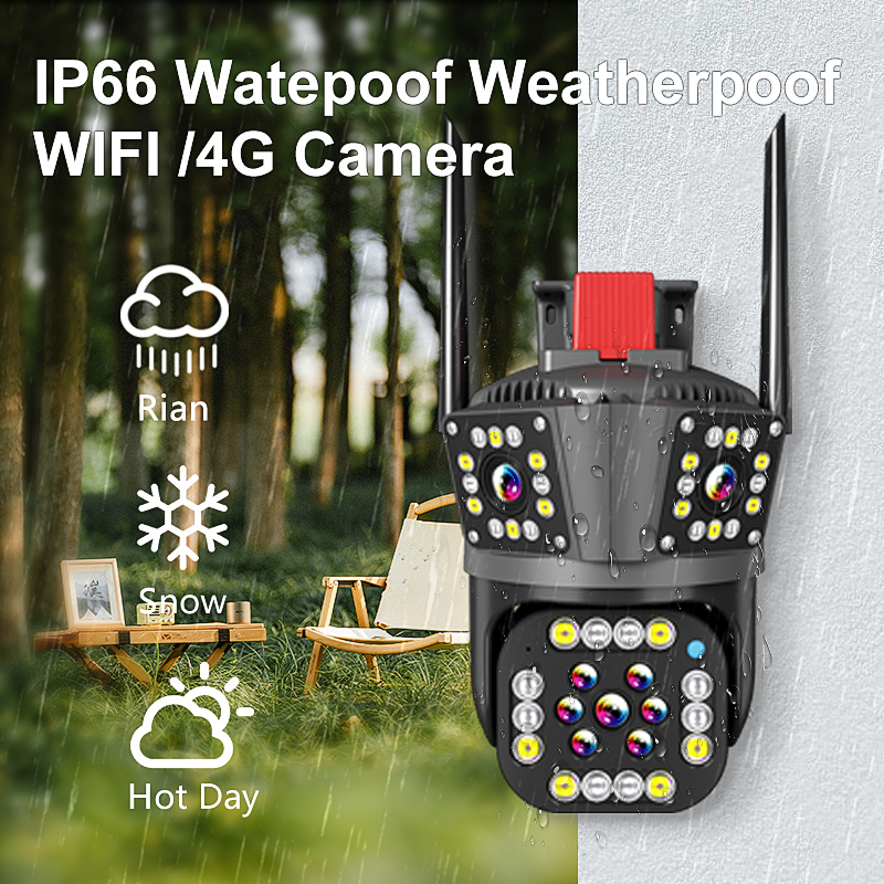 V380 Pro A3h Dual Cameras Three Screens Cctv Outdoor Waterproof 360
