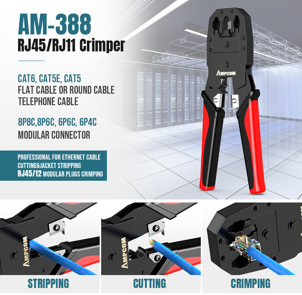 Ampcom Network Tool Kit 12 In 1 Professional Portable Ethernet Computer Maintenance Lan Cable