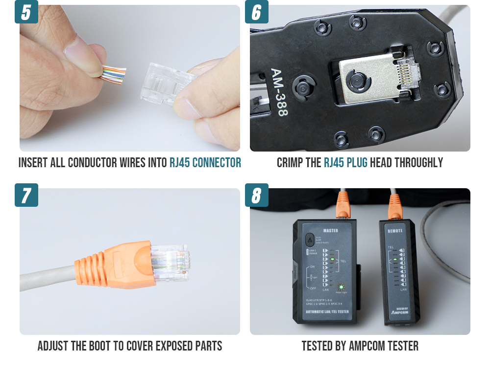 Ampcom Network Tool Kit 12 In 1 Professional Portable Ethernet Computer Maintenance Lan Cable