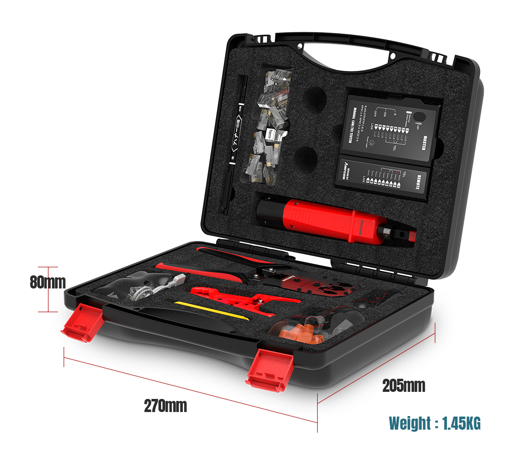 Ampcom Network Tool Kit 12 In 1 Professional Portable Ethernet Computer Maintenance Lan Cable