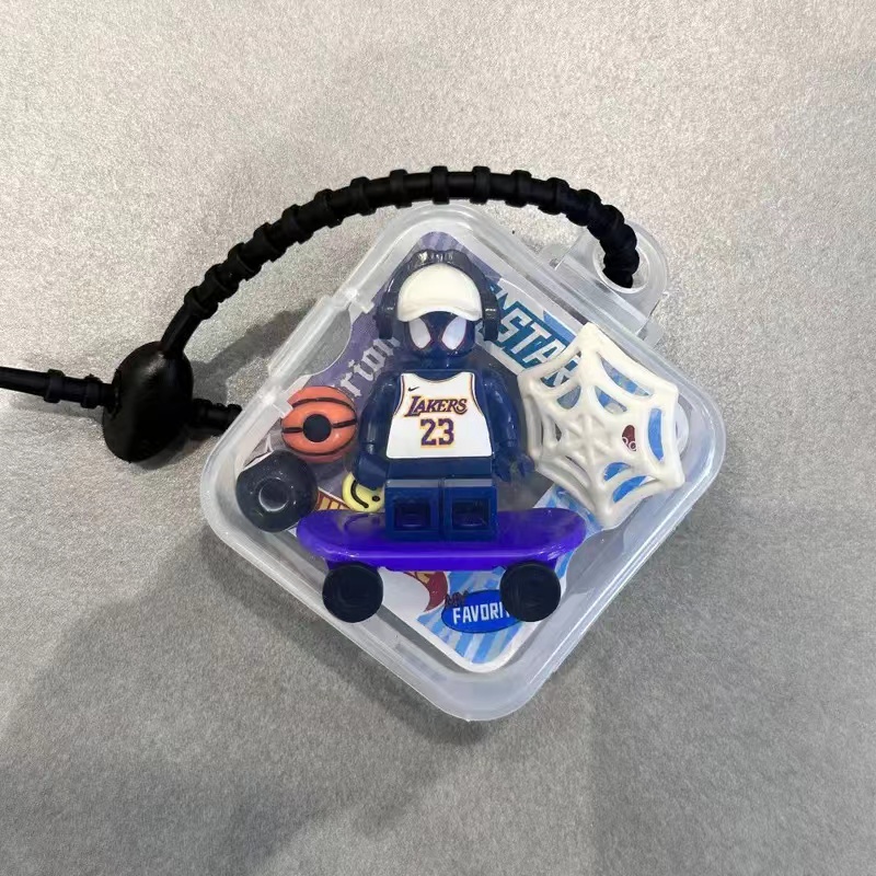 Building Block Toy Couple Cartoon Keychain Skateboard Toy Basketball ...