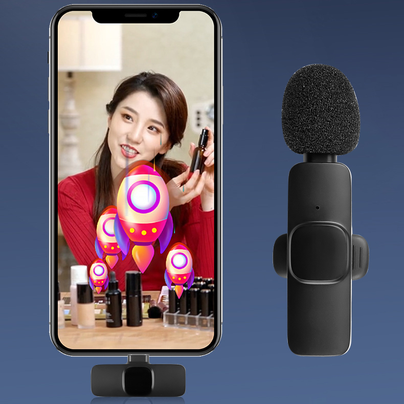 2 in 1 Set K9 Lavalier Wireless Microphone with Noise Reducing for ...