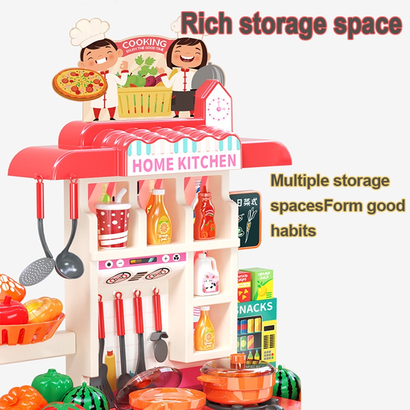 95cm Kitchen Toys for Girls Big Size Real Steam Working Simulation of ...