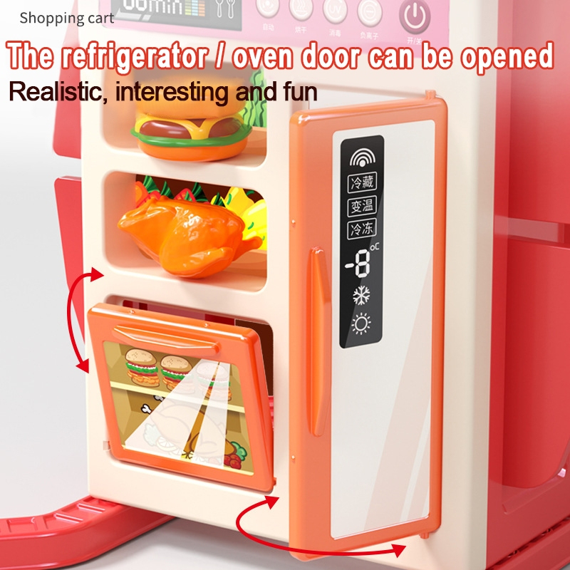 95cm Kitchen Toys for Girls Big Size Real Steam Working Simulation of ...
