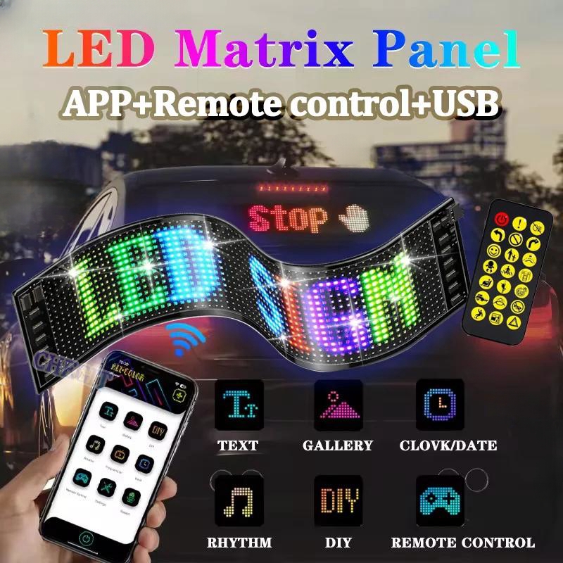 Car Truck Devil's Eye Animation Display Lights 5V USB LED Matrix Pixel ...