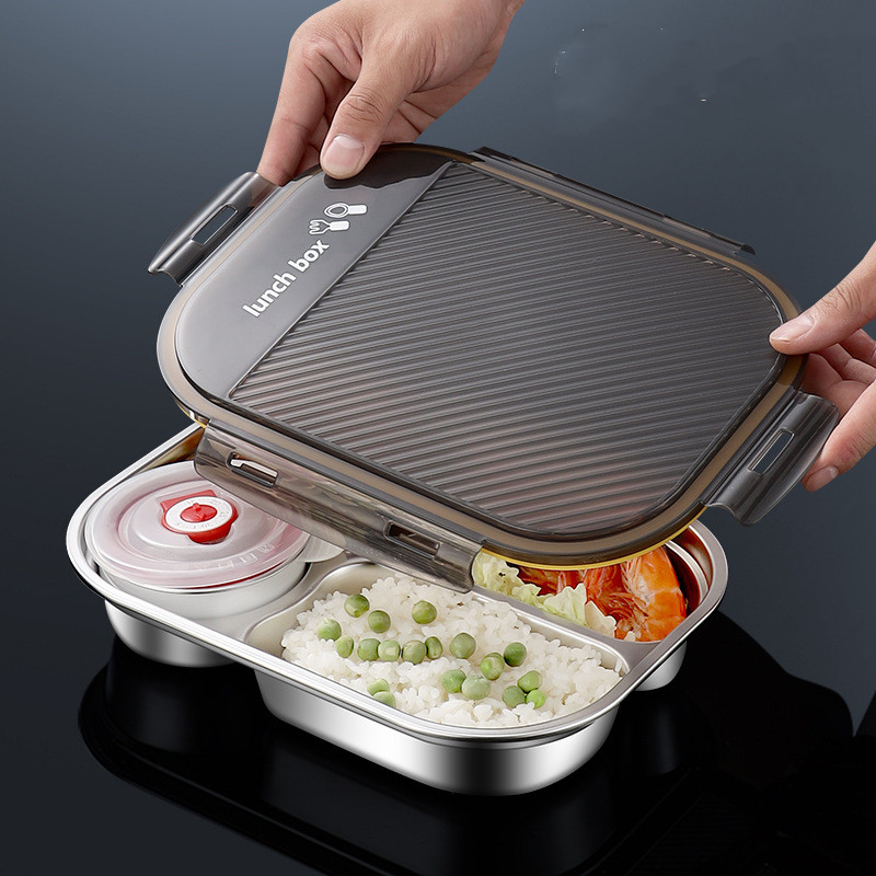 1200ml Portable Stainless Steel 304 Thermal Lunch Box With Insulation Bag Leak-Proof Bento Box ...