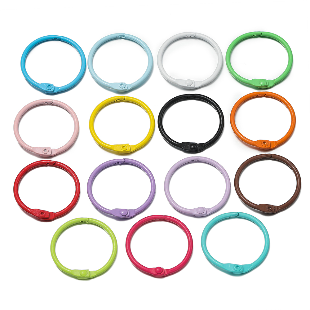 10pcs 30MM Candy color keychain Color buckle ring diy keychain ring ...