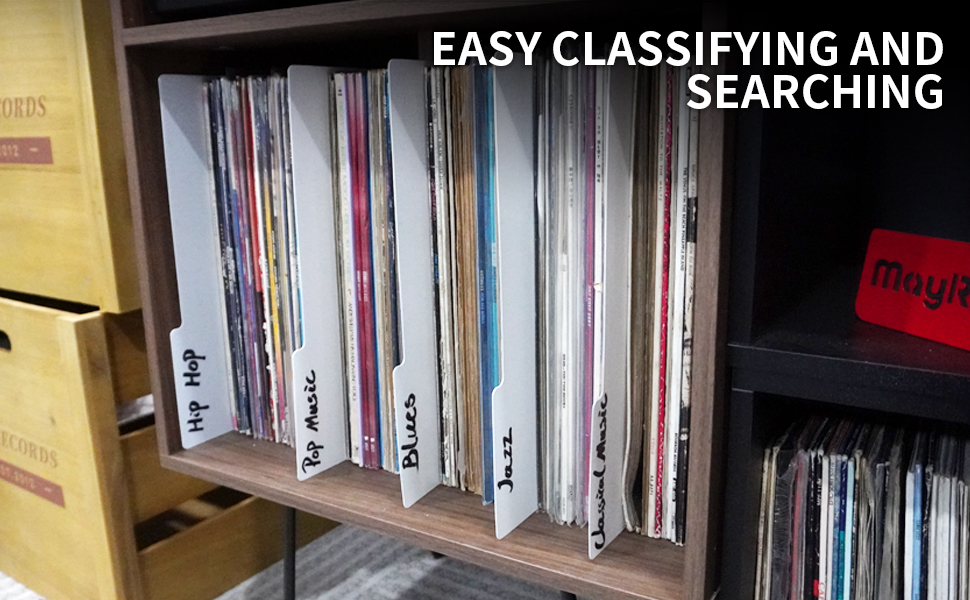 10PCS Vinyl Record Dividers 12.9 Inches White Category Tab Double-Side ...