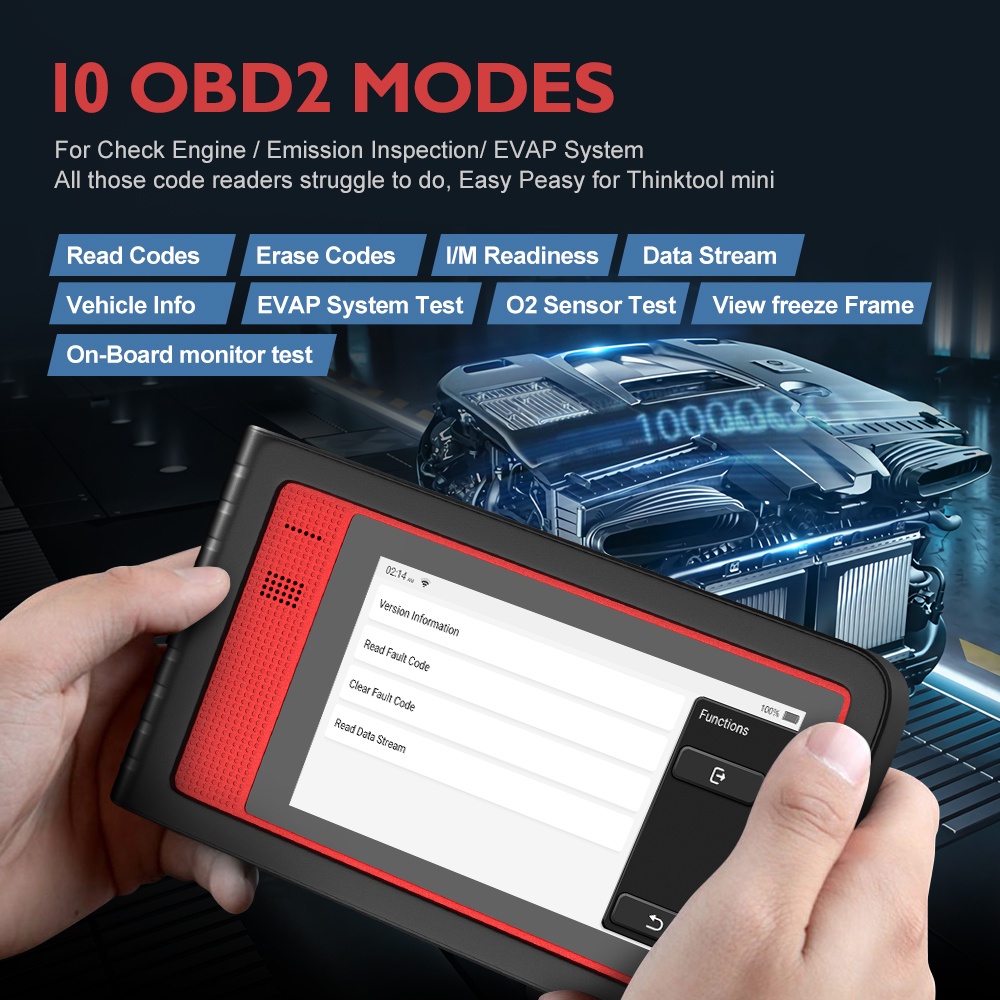 Thinkcar Thinktool Mini Car Advanced Bluetooth OBD2 Scanner Full System ...