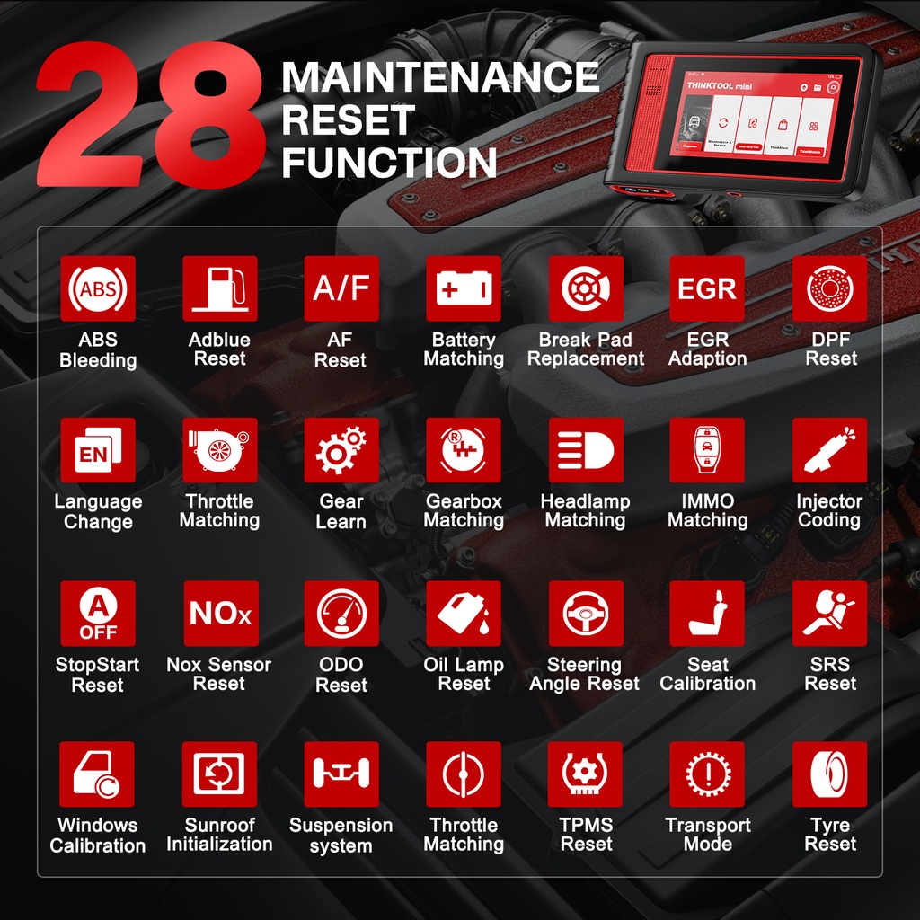 Thinkcar Thinktool Mini Car Advanced Bluetooth OBD2 Scanner Full System ...