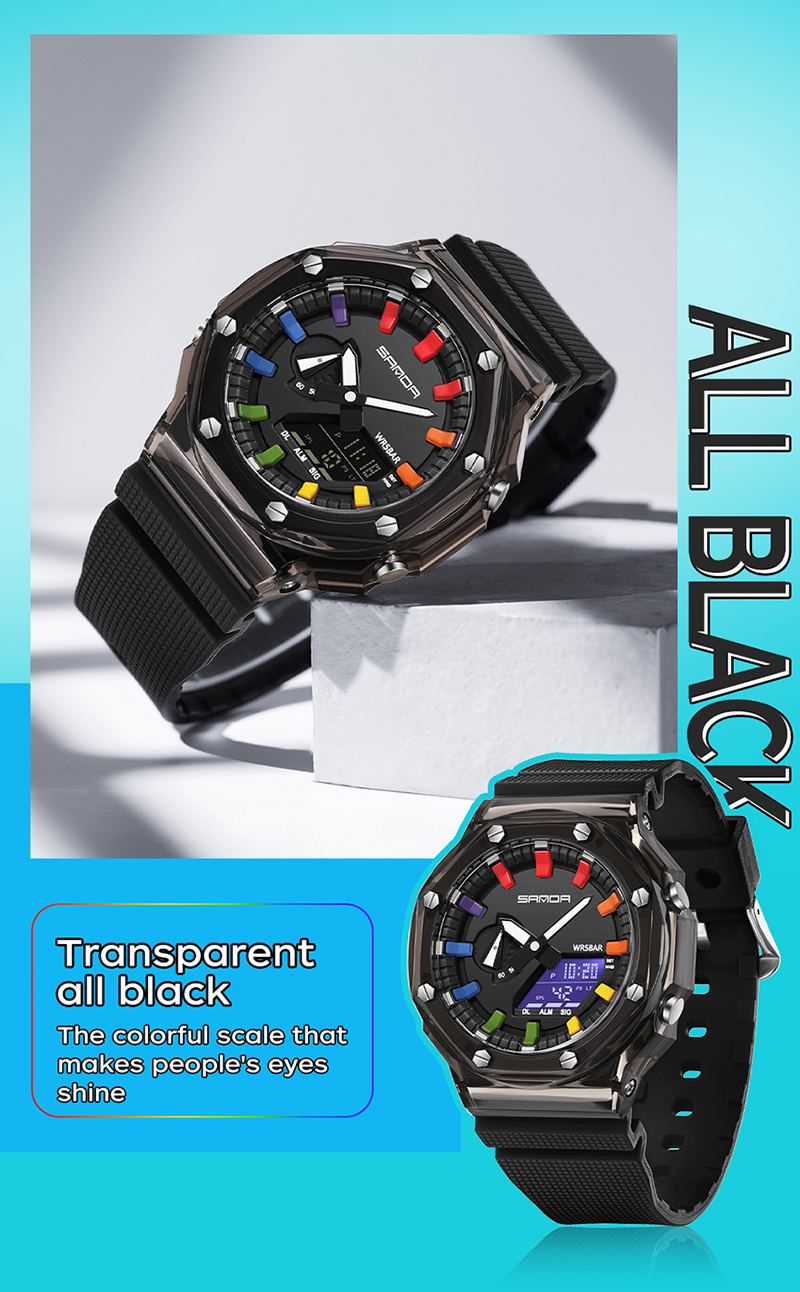 SANDA 3341 New Transparent Series Stylish and Simple Waterproof ...