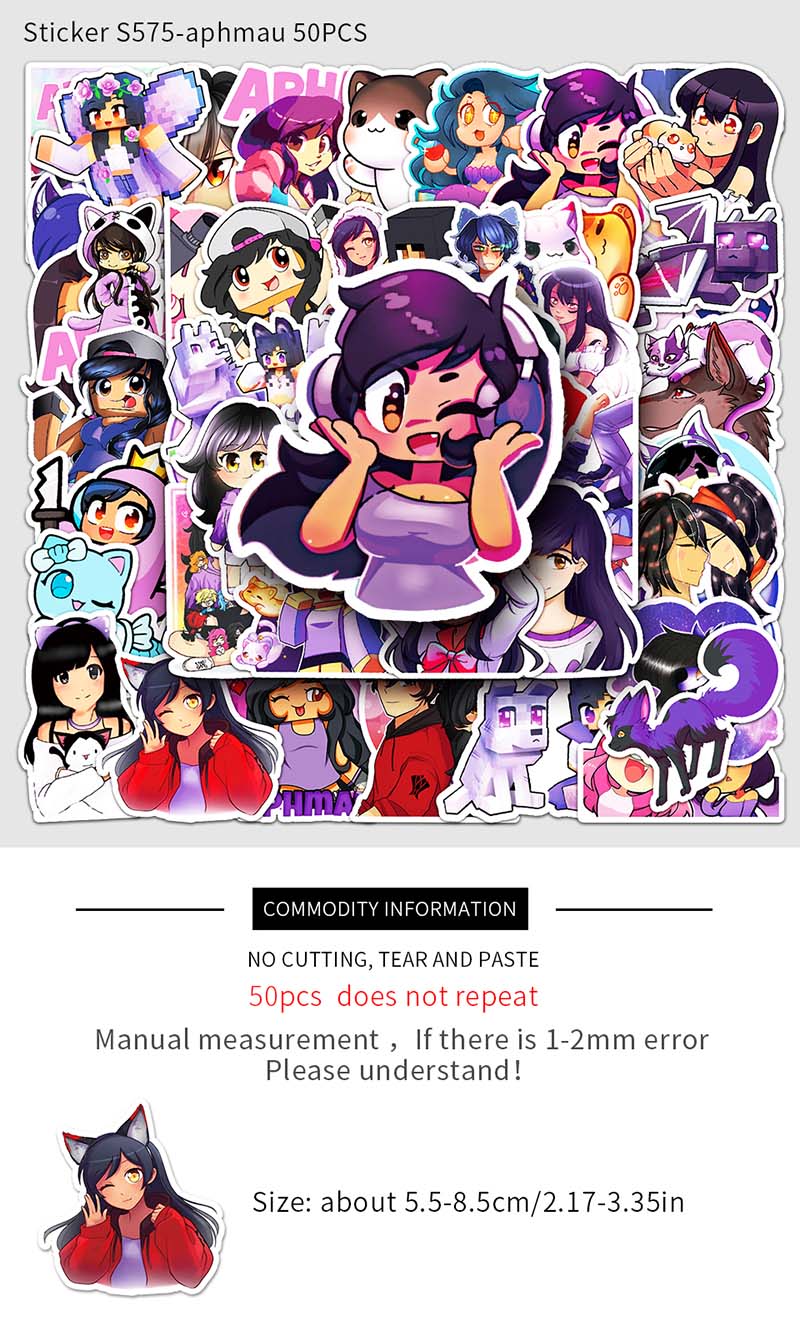 50PCS Aphmau Game Player Sticker for Kids Toys DIY Motorcycle Laptop ...