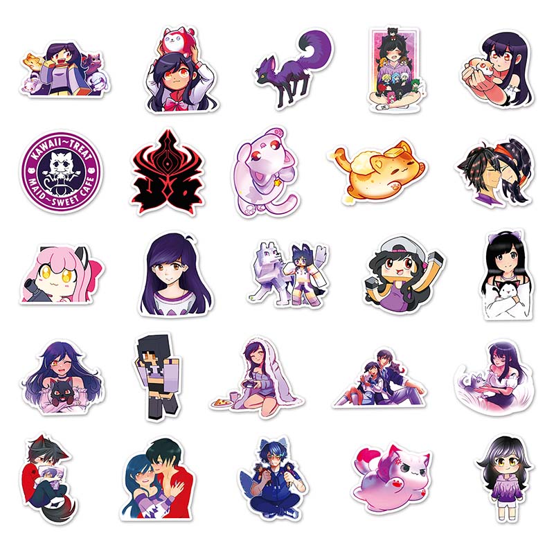 50PCS Aphmau Game Player Sticker for Kids Toys DIY Motorcycle Laptop ...