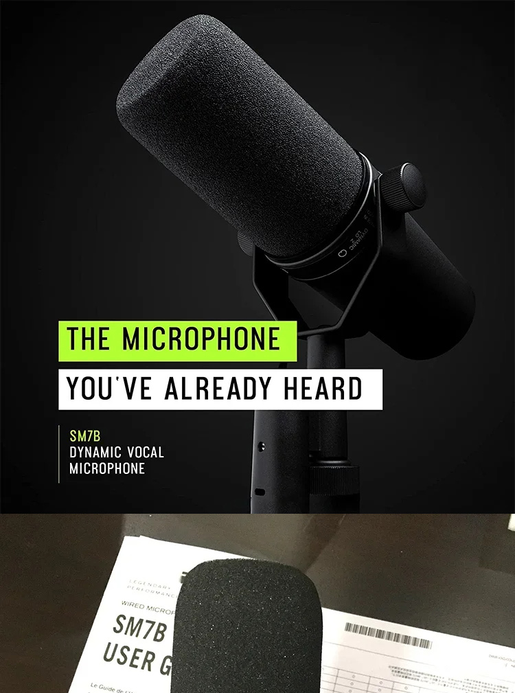 Shure SM7B/SM7DB recording dubbing wired dynamic microphone radio broadcast microphone live ...