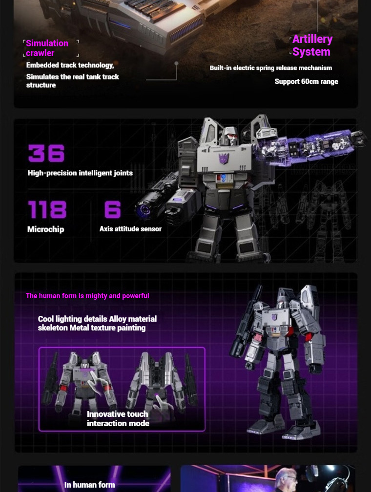 Robosen Megatron Transformers Smart Robot English Dialogue Megatron G1 ...